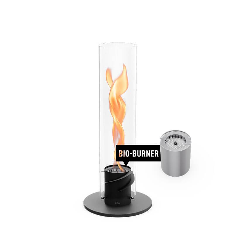 Table Top Fire Table Spin Black 1200 Bio Ethanol Burner - Garden Chefs